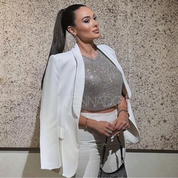 Zara | Tops | Zara Open Back Rhinestone Top | Poshmark